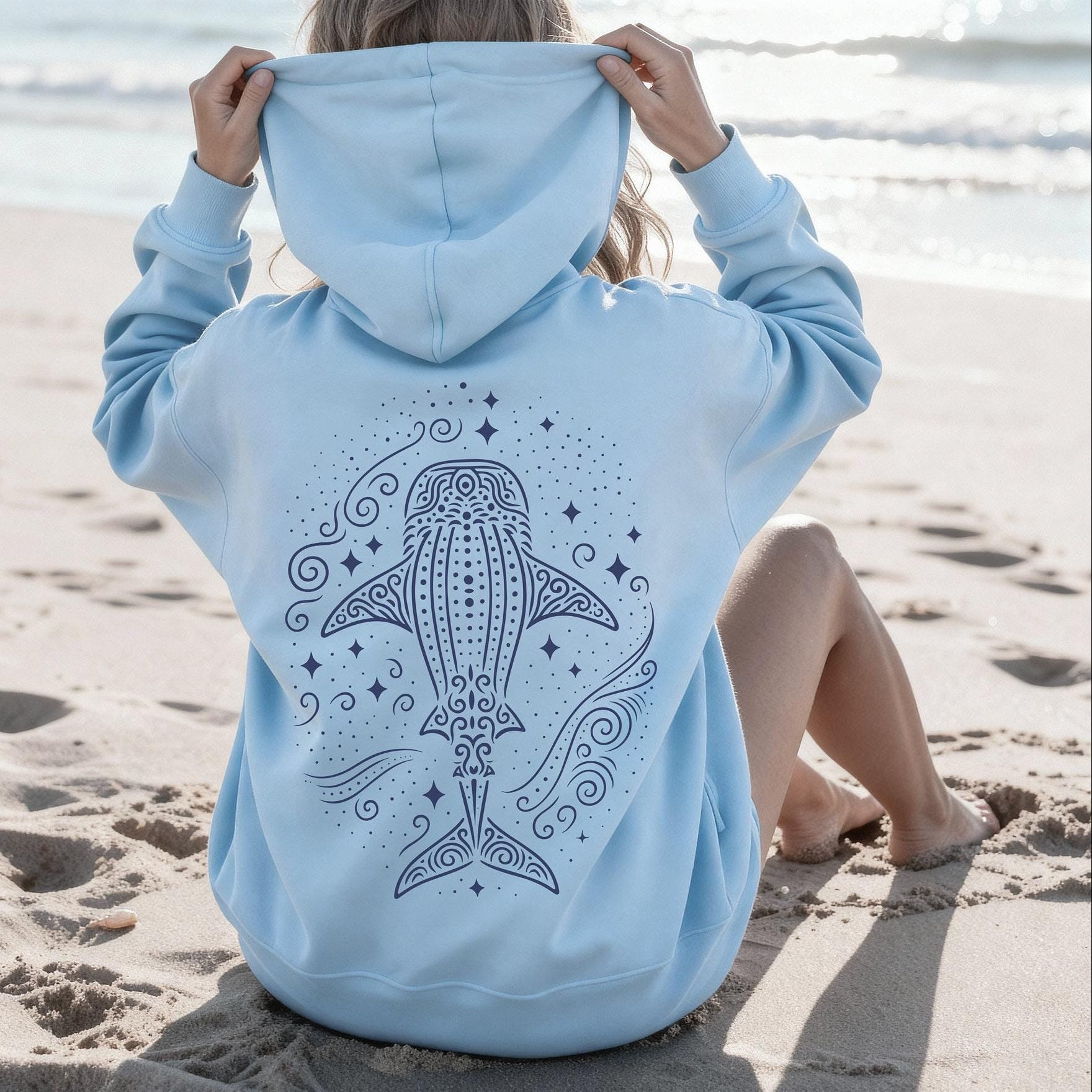 Whale Shark Pattern Hoodie – Blue Ocean Project AU